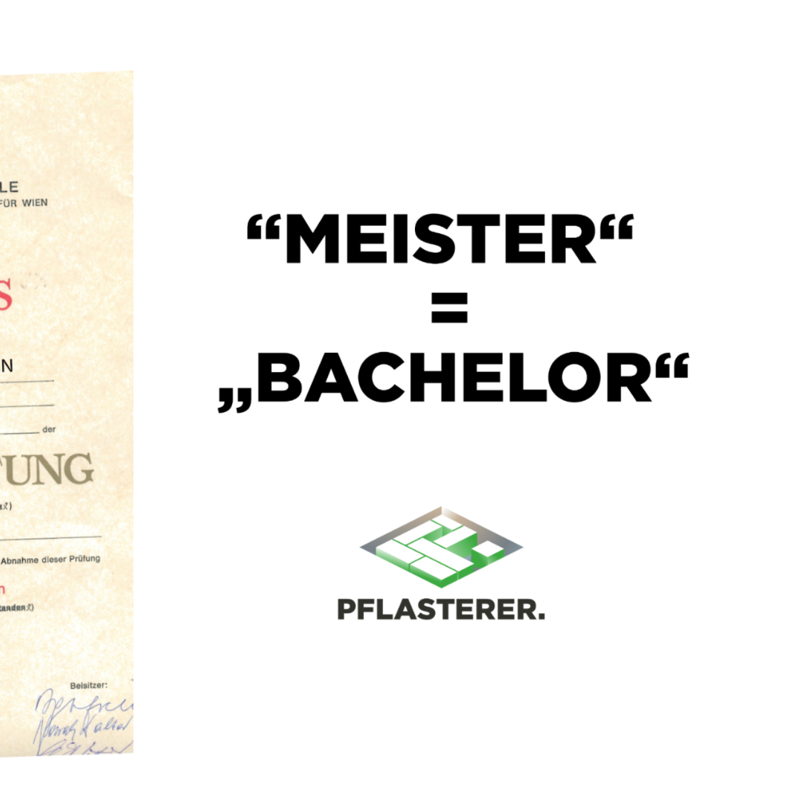 "Pflasterer Meister" ist so viel wert wie ein Bachelor | pflasterer ...